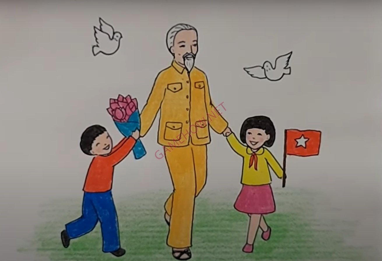 20+ mẫu vẽ tranh Bác Hồ đẹp nhất với thiếu nhi và cách vẽ